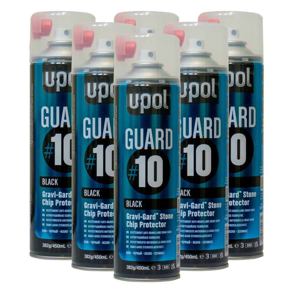 U-POL Stone Chip Black 6 x 500ml Aerosol - Trade Car Paints | Bulk Prices