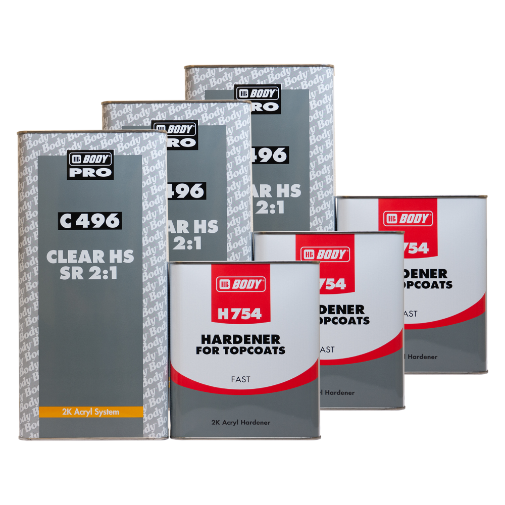 HB Body 496 2K HS Clear Lacquer 7.5 Lite Kit x 3 - Trade Car Paints | Bulk Prices