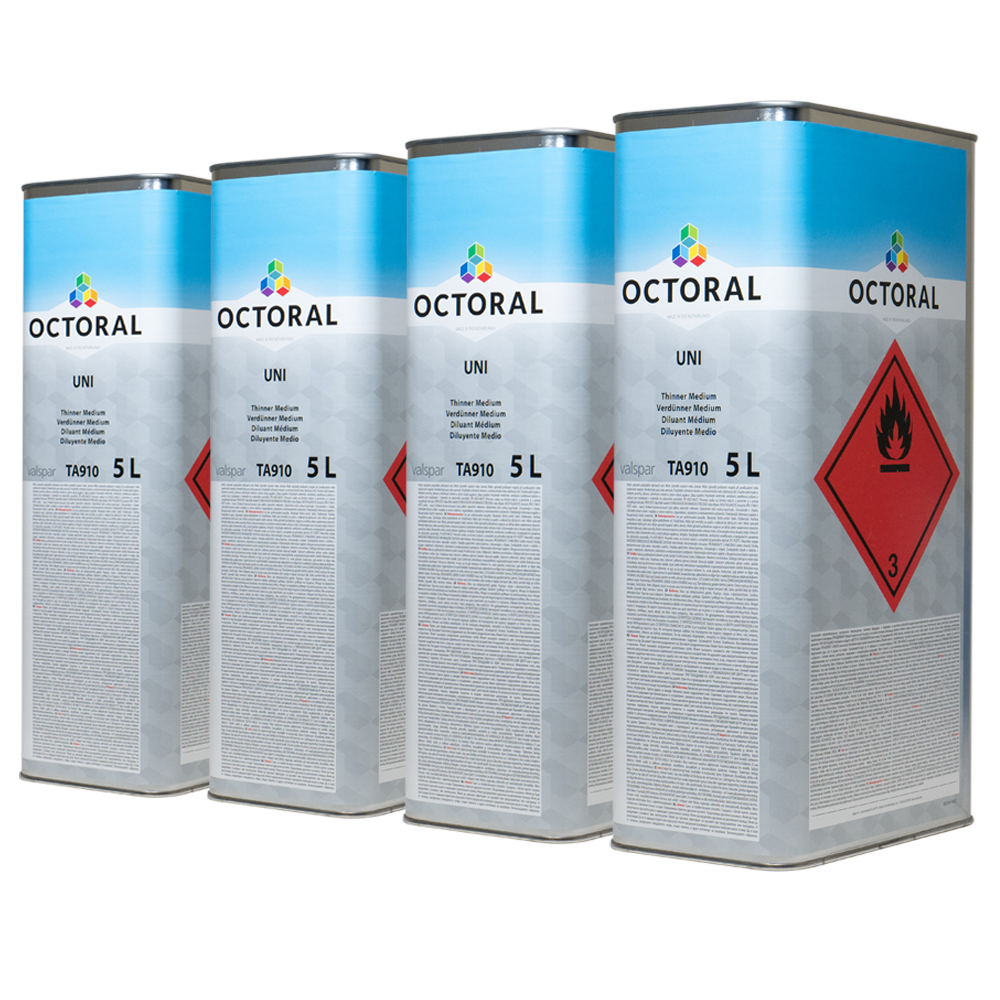Octoral TA910 Uni 2K Medium Thinner 5 Litre x 4 - Trade Car Paints ...