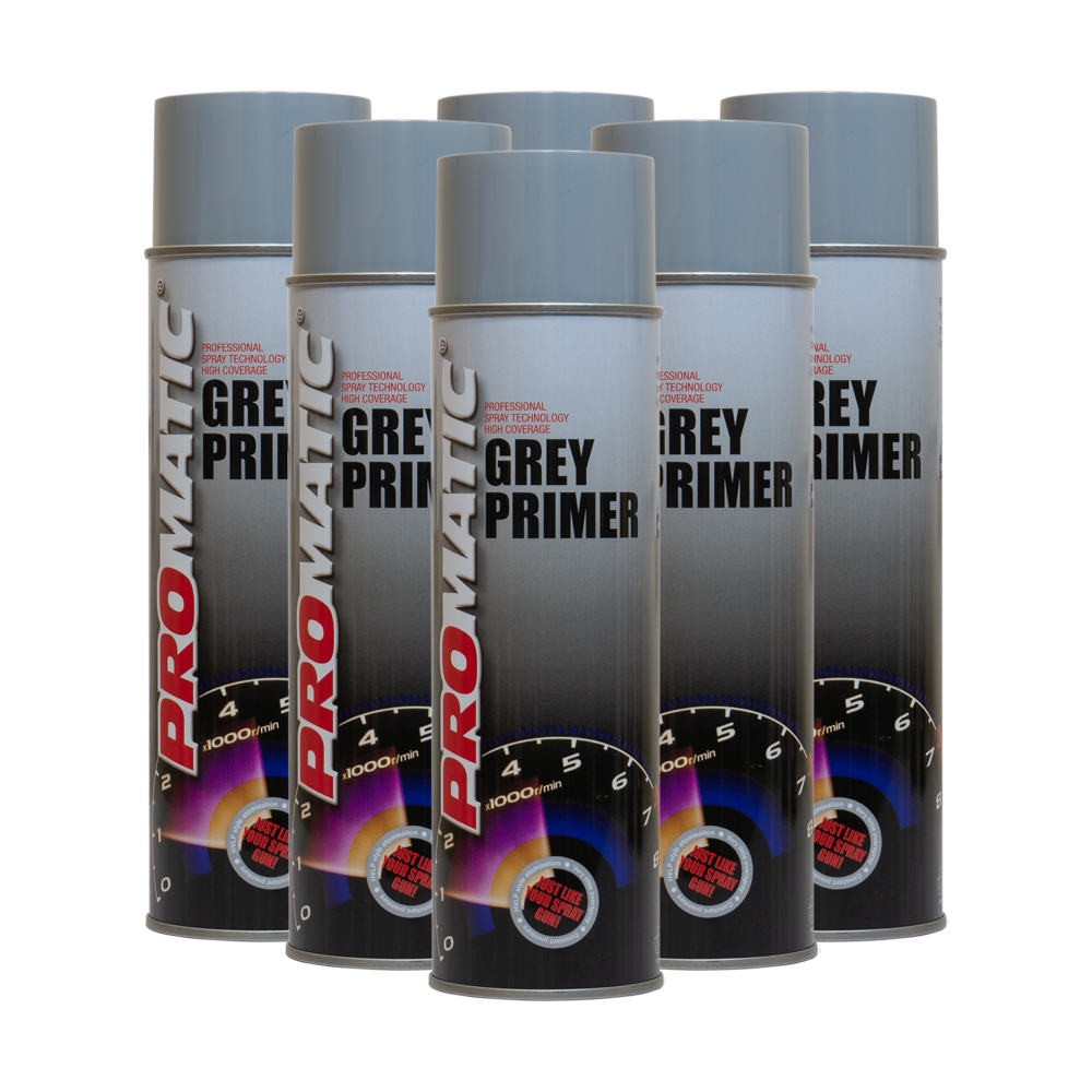 Promatic Grey Primer 500ml Aerosol x 6 - Trade Car Paints | Bulk Prices