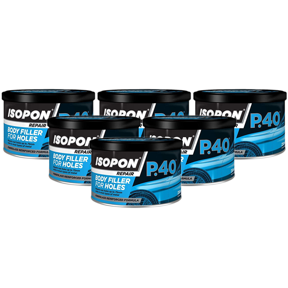 U-POL Isopon P40/S Glass Fibre 250ml x 6 - Trade Car Paints | Bulk Prices