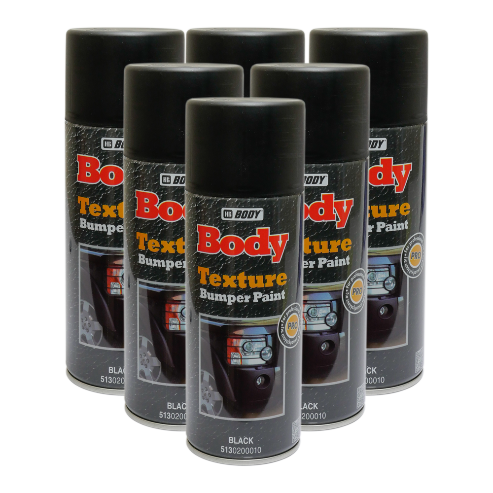 HB Body Texture Paint Black 400ml Aerosol x 6 - Trade Car Paints | Bulk ...