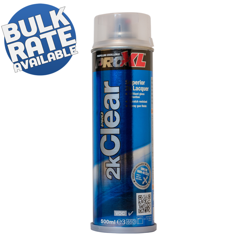 PRO-XL 2K Clear Gloss Lacquer 500ml Aerosol - Trade Car Paints | Bulk ...